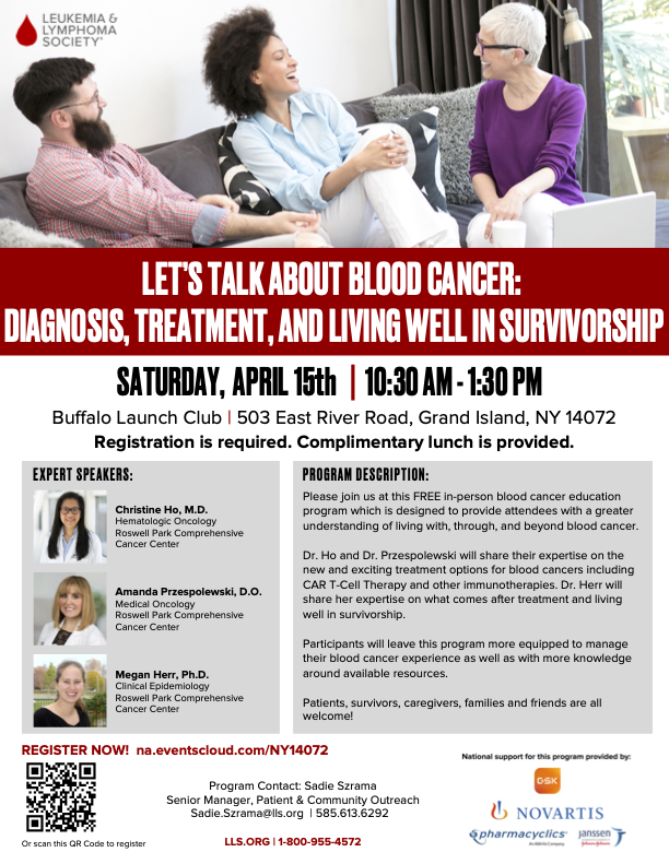 Let's Talk About Blood Cancer Seminar | Roswell Park Comprehensive ...